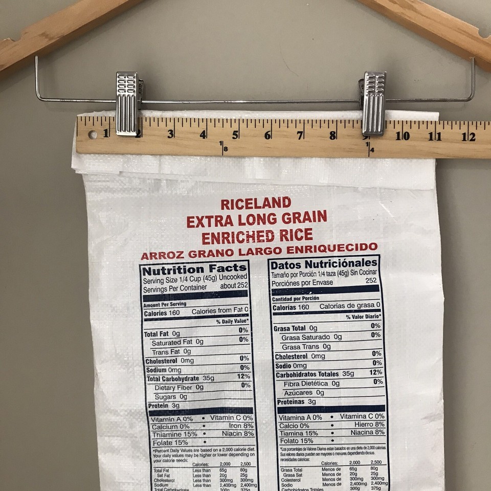 RICELAND FOODS, INC.Enriched Rice Extra Long Grain 25 lbs Plastic Feed ...