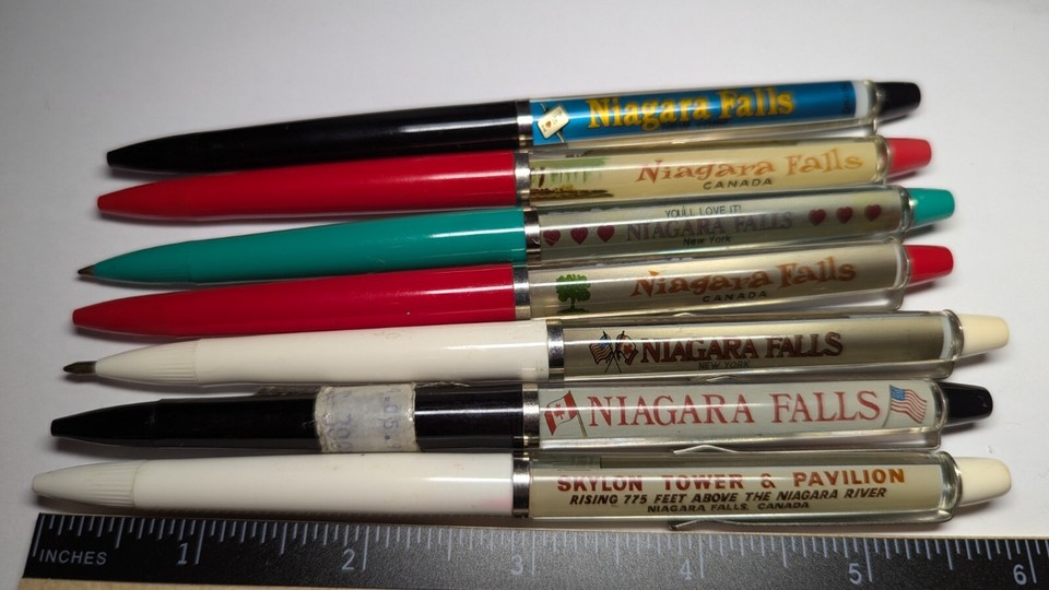 VINTAGE 7 LOT FLOATY NIAGARA FALLS PENS MADE IN DENMARK | eBay