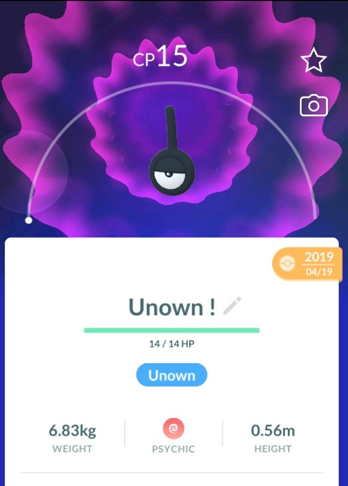 Unown ! Exclamation Mark - Pokemon Go - 15 CP - Very Rare. | eBay