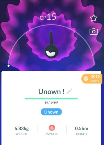 Unown ! Exclamation Mark - Pokemon Go - 15 CP - Very Rare. | eBay