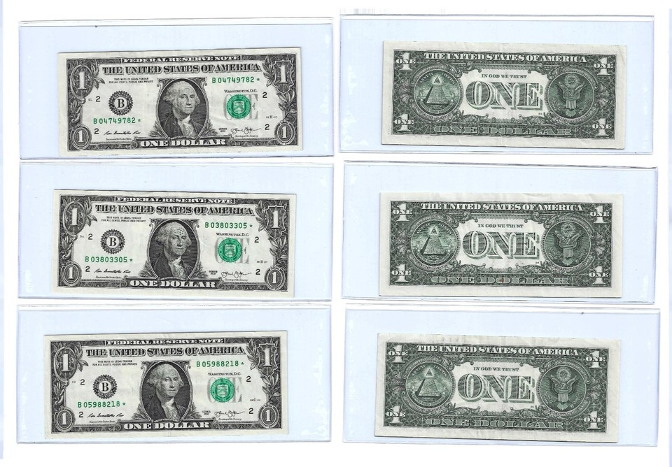 (6) 2013 B $1 Duplicate Star Note Bills Circulated- 3 DC and 3 Texas | eBay
