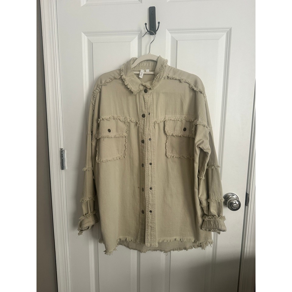 Elan Devan Rock & Roll utility shacket in a tan/khaki color Medium | eBay