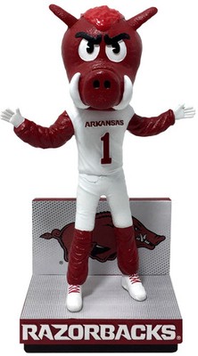 Big Red Arkansas Razorbacks White Jersey Bobblehead NCAA College | eBay