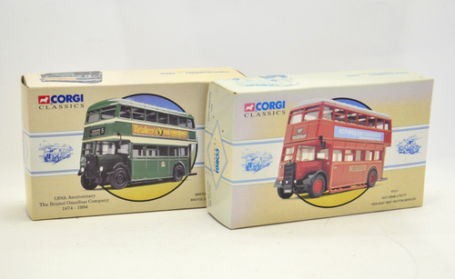 Pair of Corgi Classics Vintage English Double Decker Buses | eBay UK