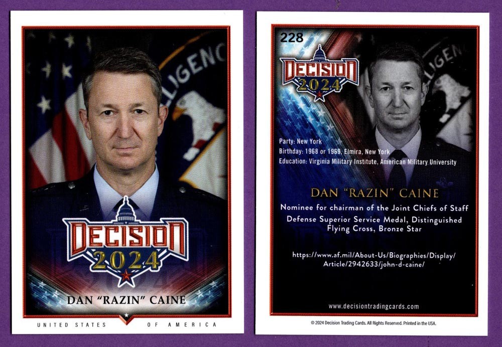 Dan (Razin) Caine Decision 2024 Rainbow Update #228 Chairman Joint ...