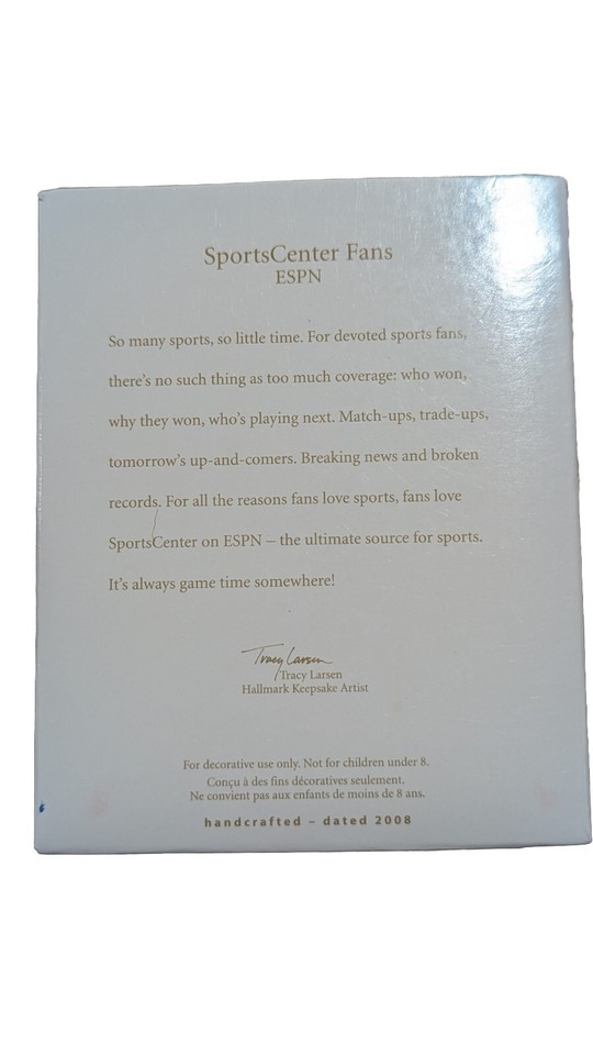 Hallmark Keepsake Ornament, 2008, ESPN Sports Center Fans, NIB. | eBay