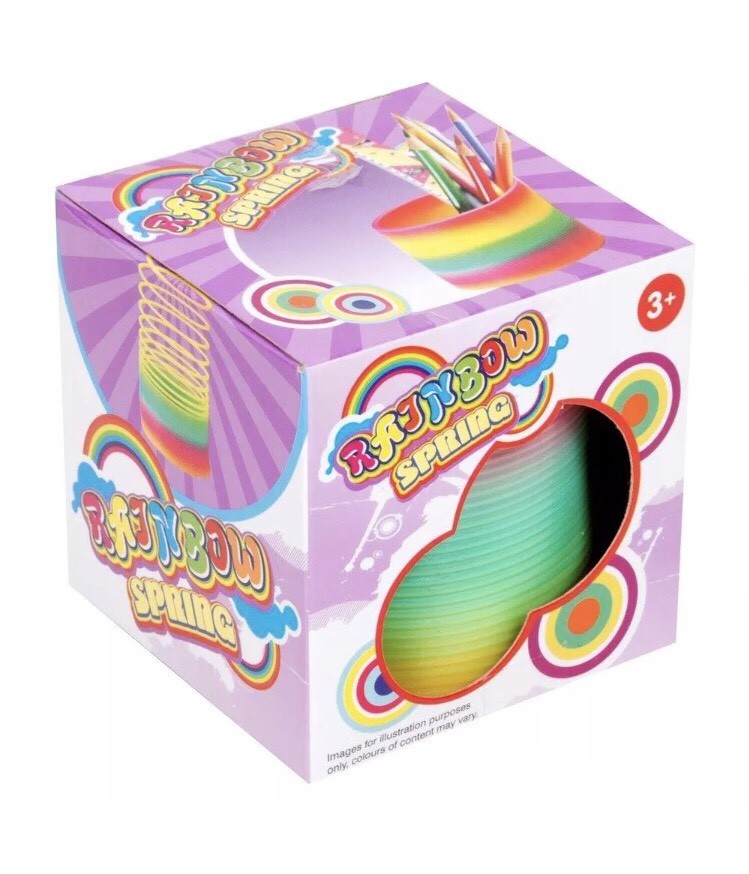 6x LARGE RAINBOW SPRING COIL SLINKY FUN KIDS TOY MAGIC STRETCHY ...