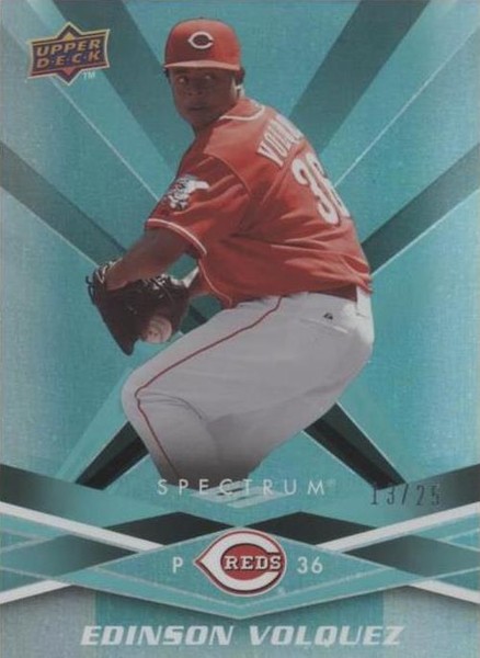 2009 Upper Deck Spectrum - Turquoise #27 Edinson Volquez /25 for sale ...