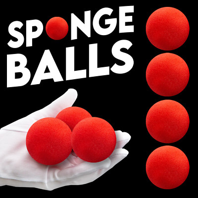 CLASSIC RED SET OF 4 SPONGE BALLS 2" Close Up Magic Trick Prop Vanish ...