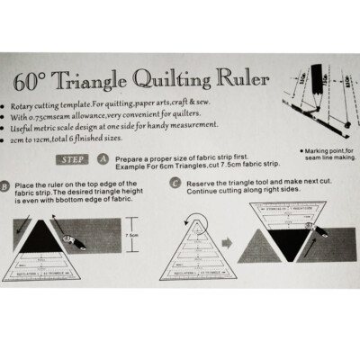 60 Degree Equilateral Triangle Quilting Sewing Ruler Quilter Patchwork ...