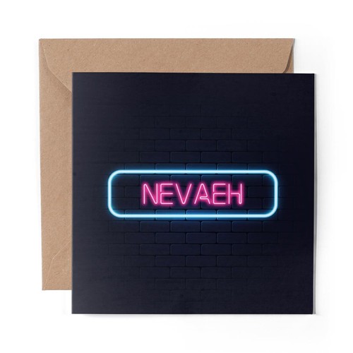 1 x Blank Greeting Card Neon Sign Design Nevaeh Name #353385 | eBay UK