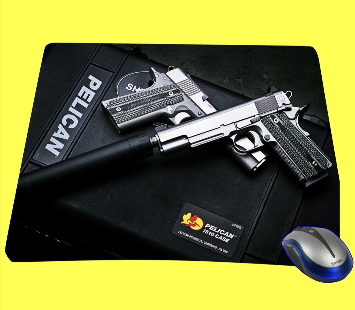 Suppressed 1911 Gaming Gun Mouse Pad | eBay