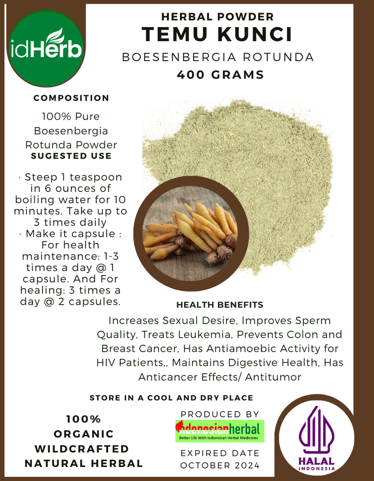[idHerb] POWDER BOESENBERGIA ROTUNDA TEMU KUNCI Natural Organic Herbal ...