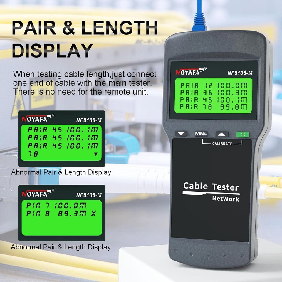 NetWork Lan Cable Tester Wire Length Tester 8 Remote Units For RJ45 | eBay