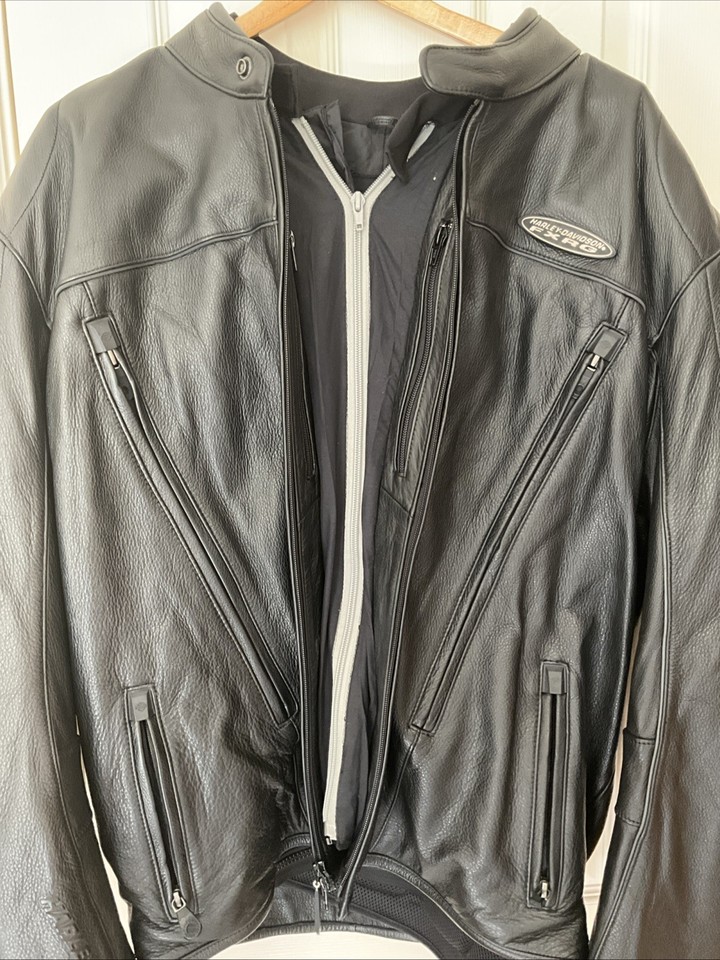 Harley Davidson FXRG Men’s Leather Motorcycle Riding Jacket XL 98518 ...