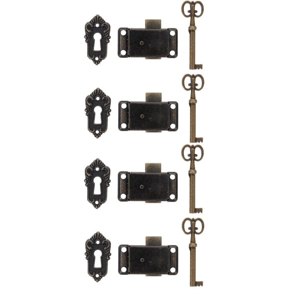 4 pcs Vintage Cabinet Locks Antique Jewelry Box Latches Decorative ...