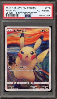 Pokemon Pikachu Scream Munch Retrospective JPN FA Promo 288/SM-P PSA ...