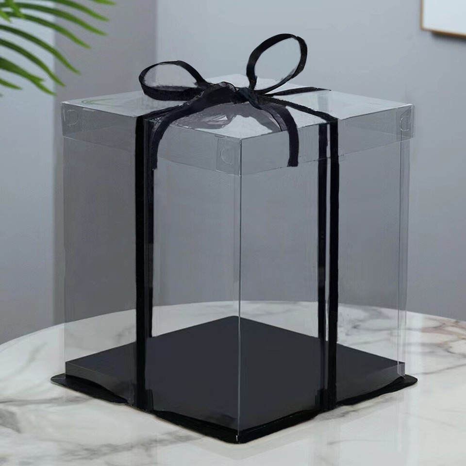 Large Clear PVC Gift Box Cakes Candy Packaging Wedding Favors ...