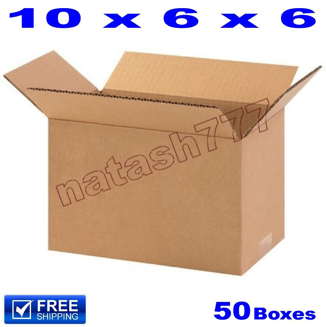 50 - 10x6x6 Cardboard Boxes 32-ECT Mailing Packing Shipping Corrugated ...