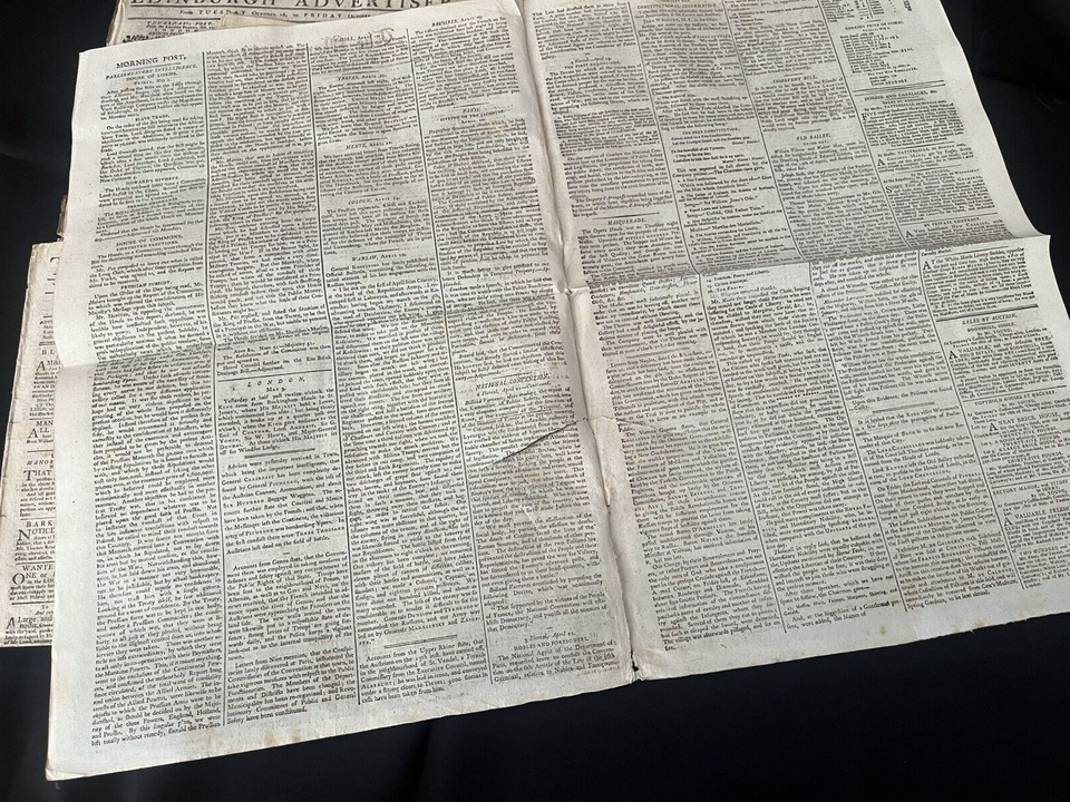 OLD NEWSPAPER FROM 1700s - Stock Prices, Historical Events, Trade ...