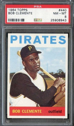 1964 TOPPS #440 ROBERTO CLEMENTE PSA 8 PIRATES HOF CENTERED (PWCC-E ...