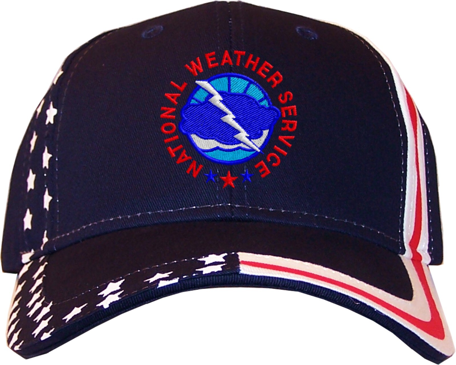 National Weather Service Embroidered Baseball Cap Hat Stars & Stripes ...