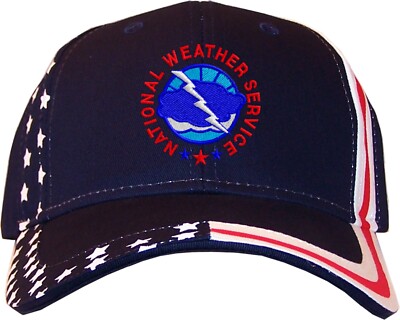 National Weather Service Embroidered Baseball Cap Hat Stars & Stripes ...
