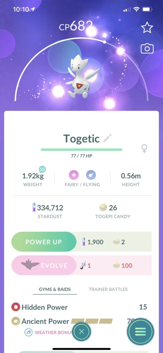 Togetic Evolution Chart
