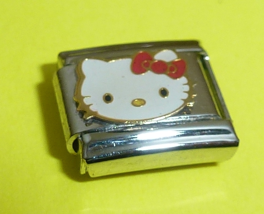 HELLO KITTY 9 mm italienischer Charm KATZE mit Schleife * passt ...