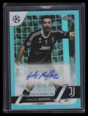 2022-23 Topps Chrome UEFA Autographs Aqua Refractor Gianluigi Buffon ...