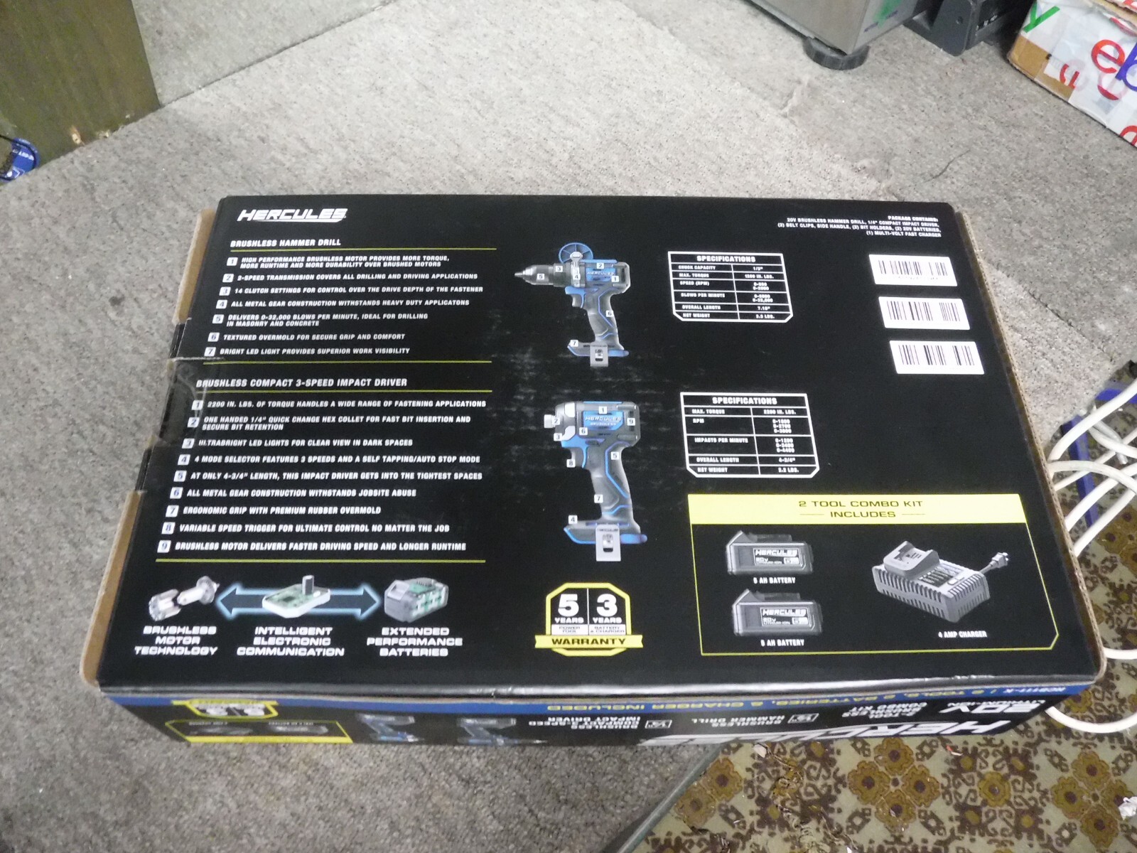*NEW* Hercules 20V Brushless Cordless 2-Tool Combo Kit, HCB111-K | eBay