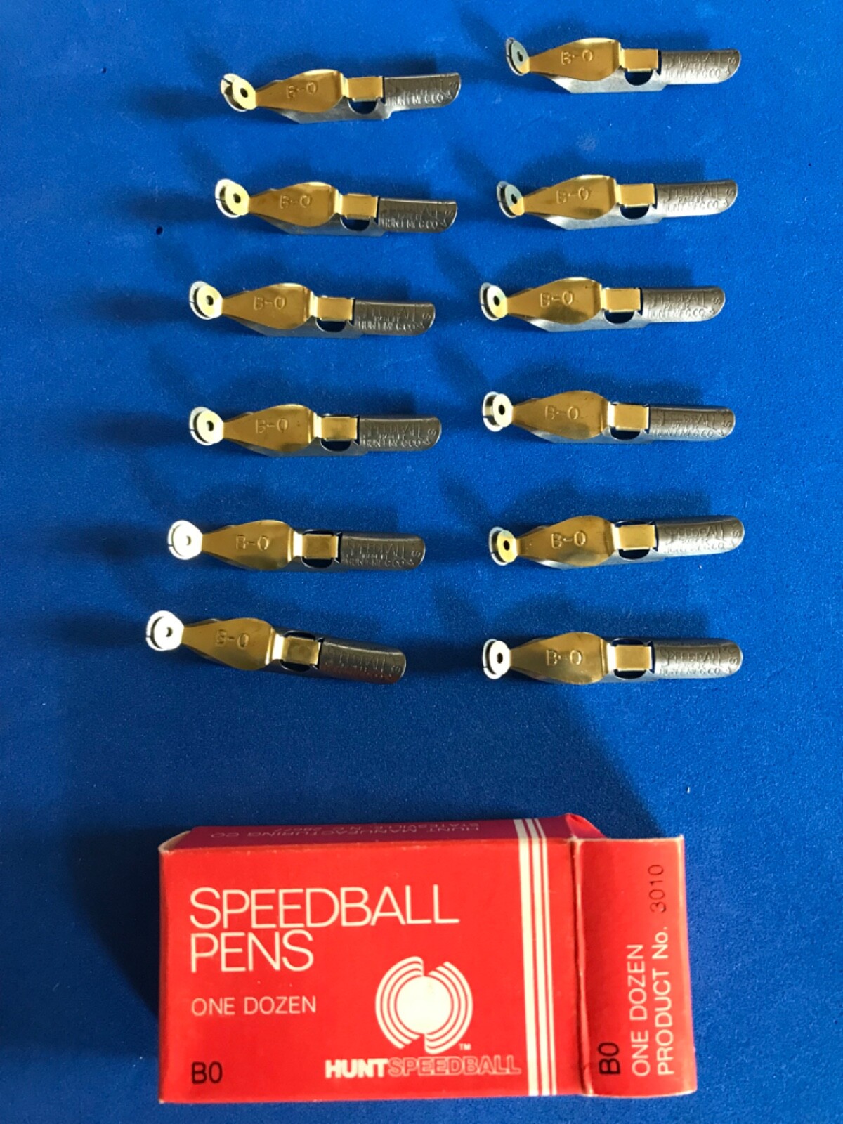 Vintage HUNT SPEEDBALL PENS B-0 Round Calligraphy Pen Ink Nibs Box of ...