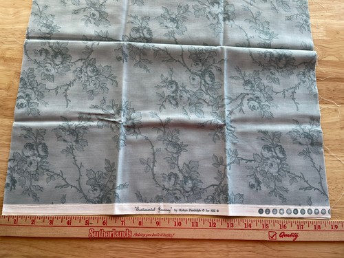 Robyn Pandolph Sentimental Journey Floral Blue Vintage Quilting Fabric ...