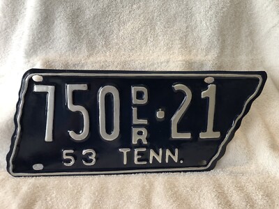 Vintage 1953 Tennessee Dealer License Plate Repaint | eBay