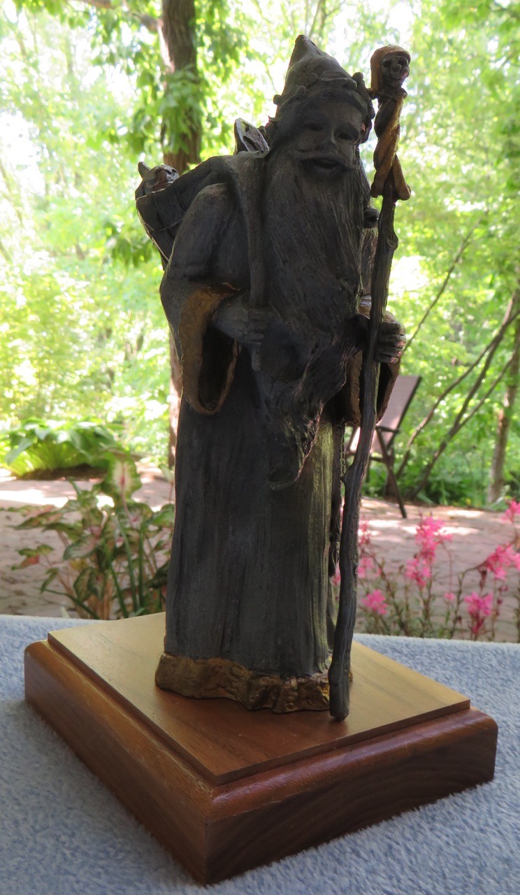 Michael Ricker Pewter w Gold Accents Christmas Figurine Medieval Santa ...