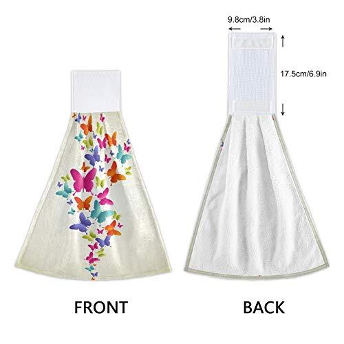 Spring Colorful Butterfly Hand Towel 2 pcs Home Decorative Flying ...