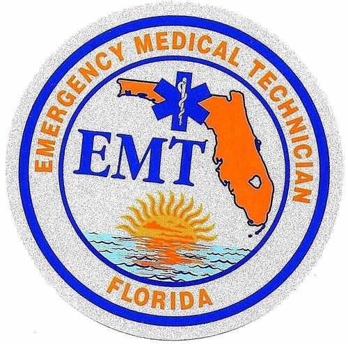 FLORIDA EMERGENCY MEDICAL TECHNICIAN 2" Highly Reflective CIRCLE DECAL ...