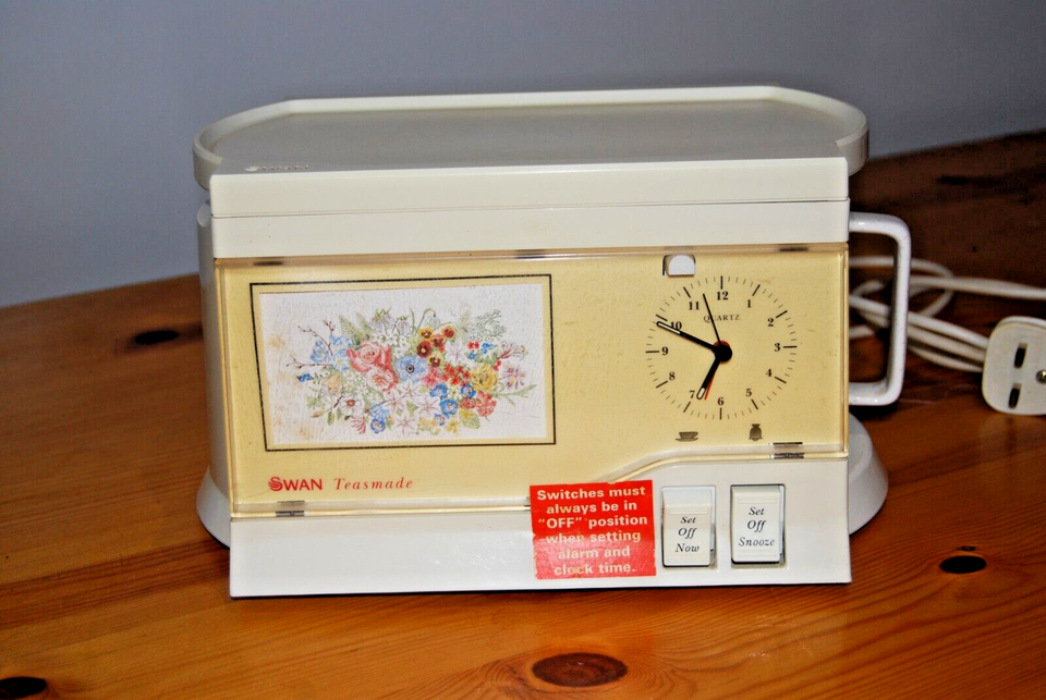 Vintage Retro SWAN Teasmade Tea Making Machine With Alarm Clock ,Teapot ...