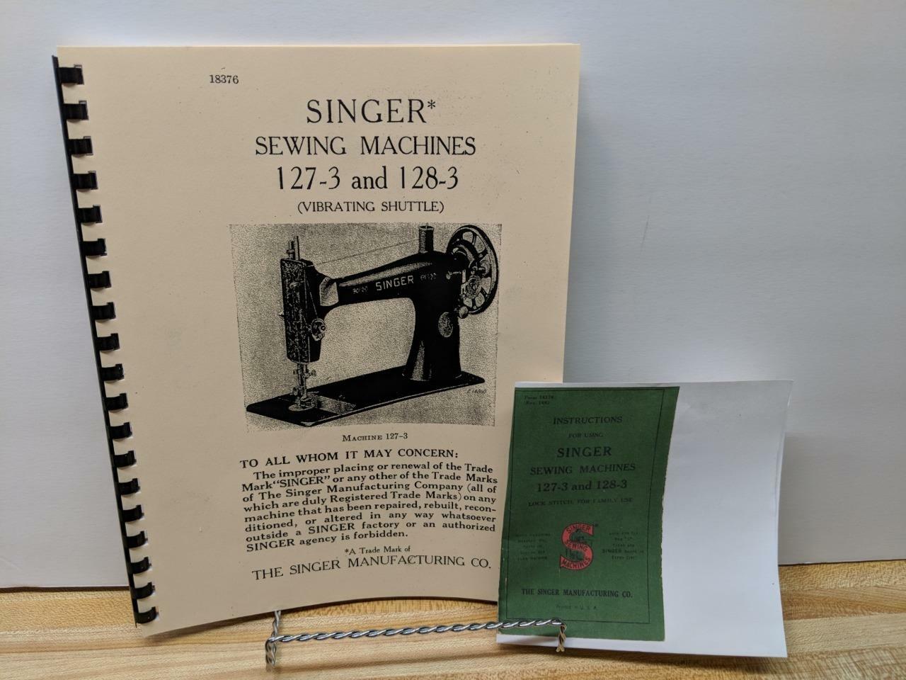 Singer 127-3 & 128-3 Instruction Manual Very Large Print | eBay