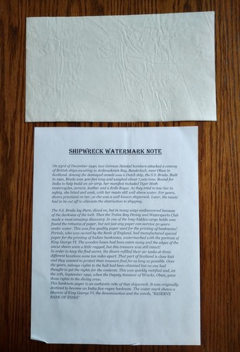 EXT RARE “SHIPWRECK” INDIA BRITISH 5 RUPEES x 4, 1940's KGVI WATERMARK ...