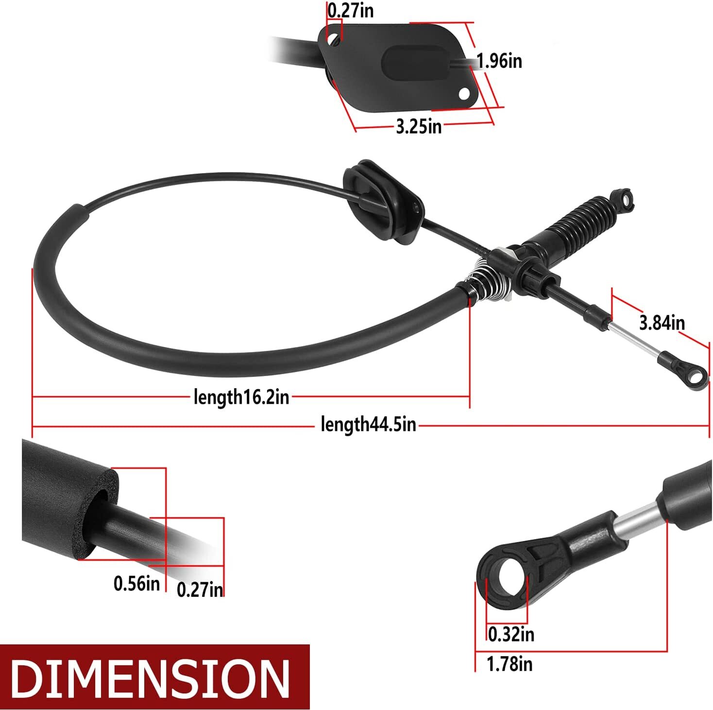 8-97124-855-3 Shifter Shift Selector Cable for 1998-2004 Isuzu Rodeo ...