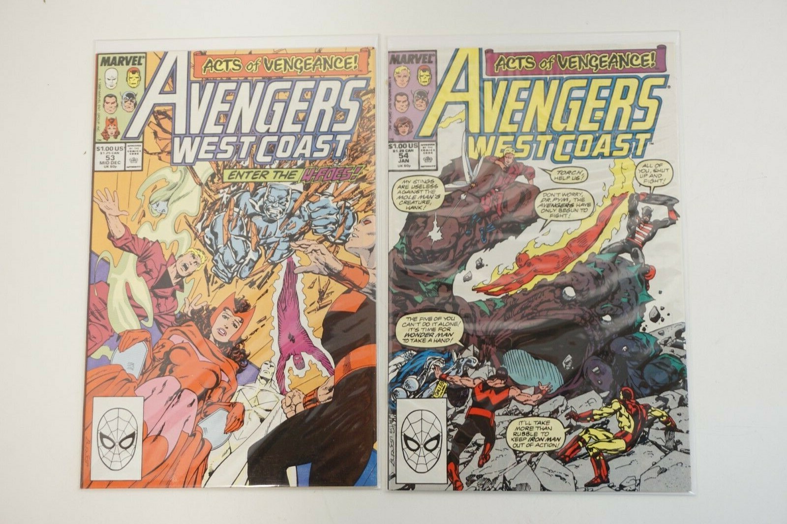 AVENGERS WEST COAST 53 54 Acts of Vengeance Thor Captain America ...