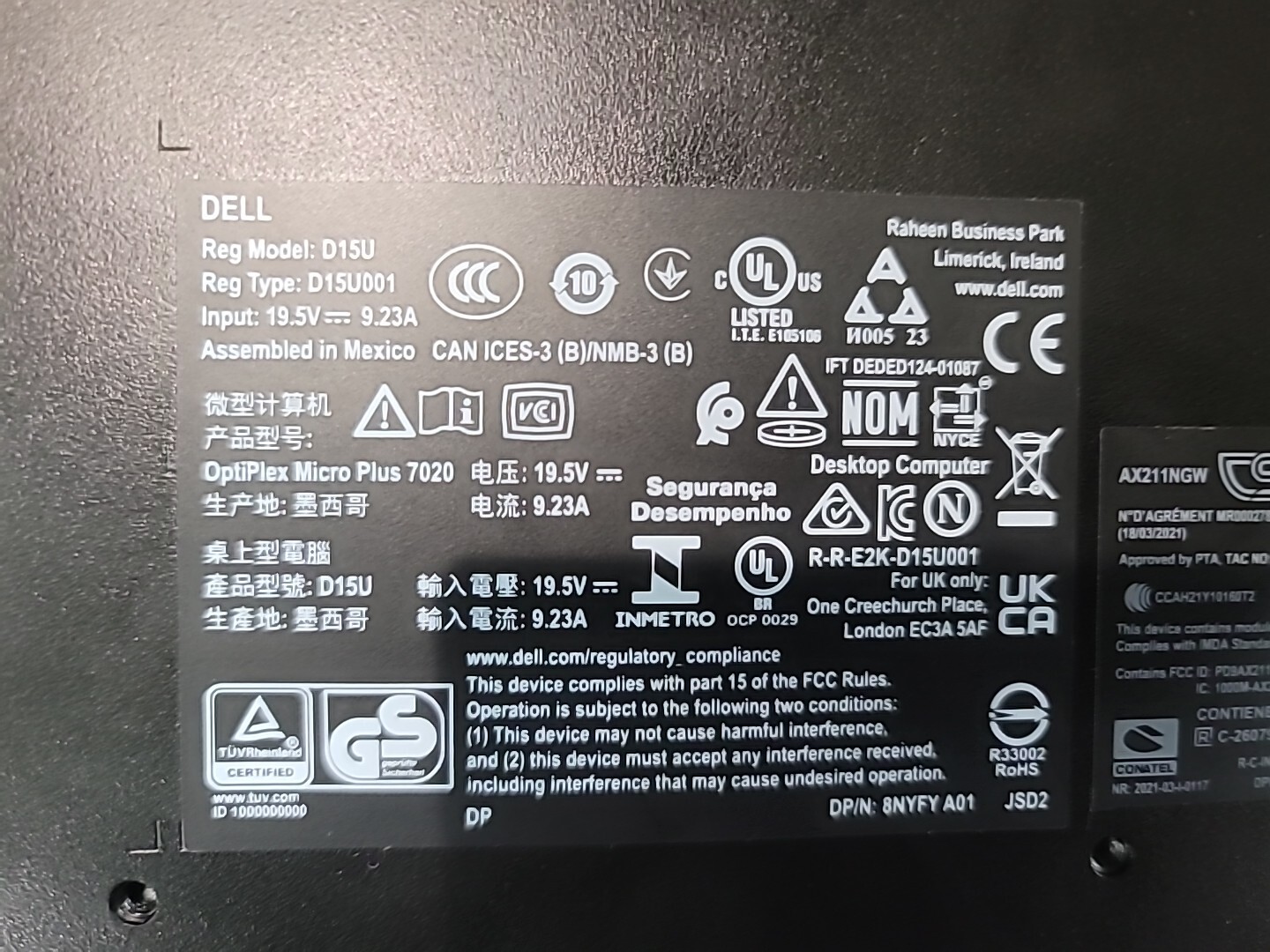 Dell d15u optiplex micro plus 7020 intel core i7-14 16gb, 256gb SSD ...