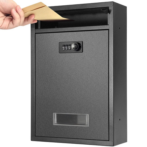 Wall Mount Mailbox Combination Lock Boxes for Outside Safe Drop Box ...