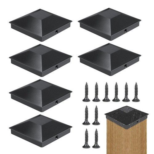 6Pcs Wood Fence Post Caps Outdoor Cover Decking Cap Waterproof Protect ...