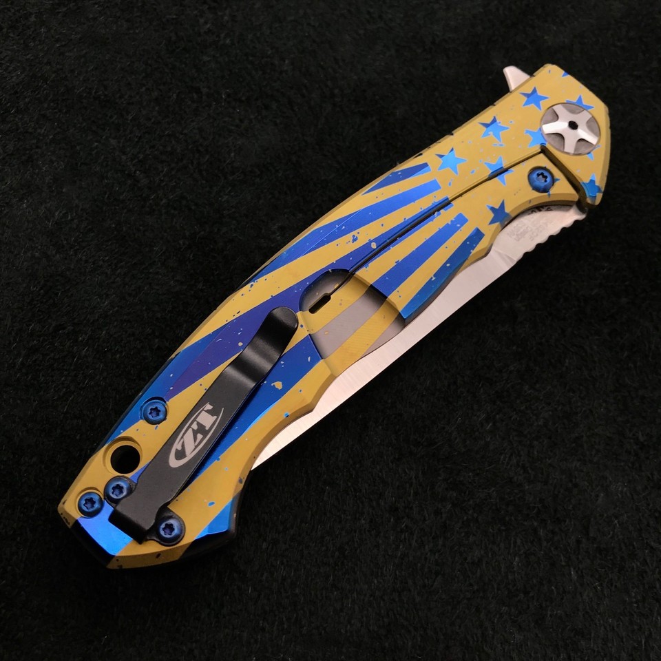Zero Tolerance ZT 0452CF Plain Edge Folder BWL USA Starburst Ano ...