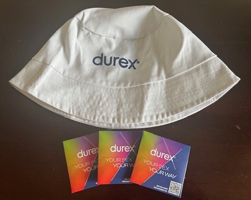 Authentic Durex Unisex White Cotton Hat Cap + 3 Condom from Amsterdam ...