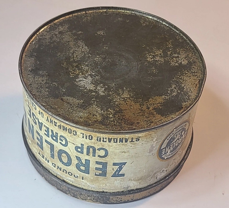 Early ZEROLENE ONE POUND GREASE CAN STANDARD OIL CO CALIFORNIA EMPTY ...