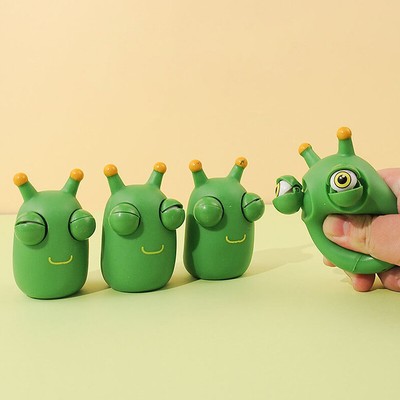 Grass Worm Pinch Toy Toy Green Eye Worm Squeeze Toy Stress Reliever ...