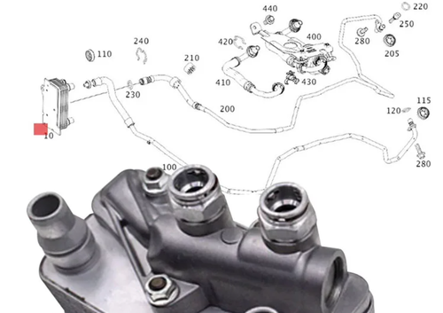 New 1 Engine Oil Cooler Assembly For Mercedes Benz M274 M276 W222 W205 ...
